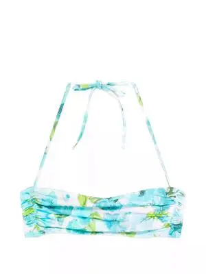 Chloé Floral-print Bikini Top - Blue