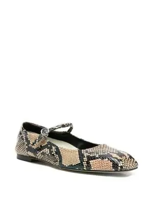 AeydĒ Uma Snake-print Ballet Flats
