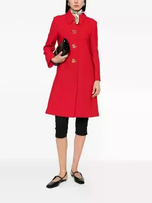 Gucci Logo Button Wool Coat
