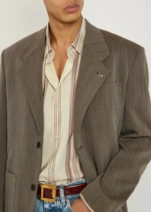 Versace Herringbone Wool Blazer