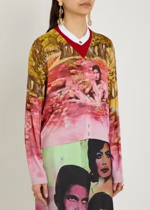 Versace Printed Silk Cardigan - Multicoloured
