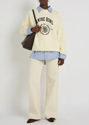 ANINE BING Brie Wide-leg Jeans - Cream