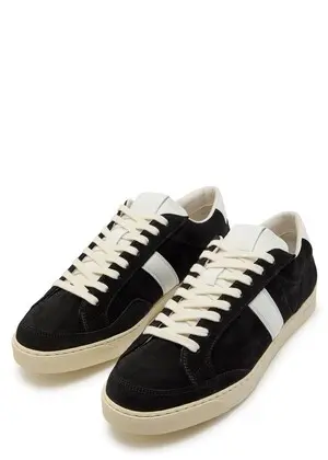 TOM FORD Panelled Leather And Suede Sneakers - Black