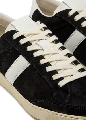 TOM FORD Panelled Leather And Suede Sneakers - Black