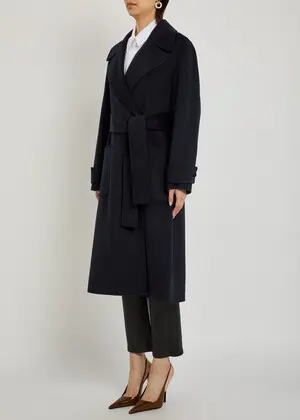 JOSEPH Arlina Double-breasted Wool And Cashmere-blend Coat - Navy