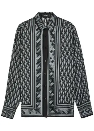 Versace Logo Print Shirt - Dark Grey
