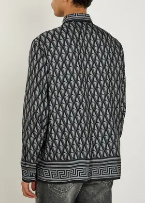 Versace Logo Print Shirt - Dark Grey