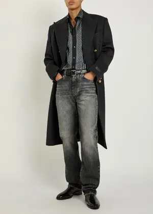 Versace Logo Print Shirt - Dark Grey