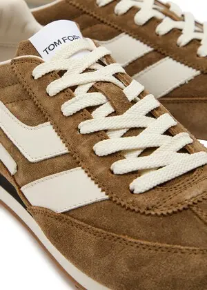TOM FORD Mick Panelled Suede Sneakers - Tan