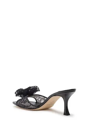 JIMMY CHOO Skye Corsage 70 Floral-appliquéd Lace Mules