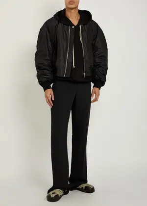 Rick Owens Silk Bomber Jacket - Black