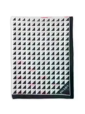 Prada Printed Cotton Pareo - White