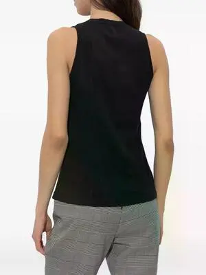 Balmain Logo-embroidered Ribbed Tank Top - Black