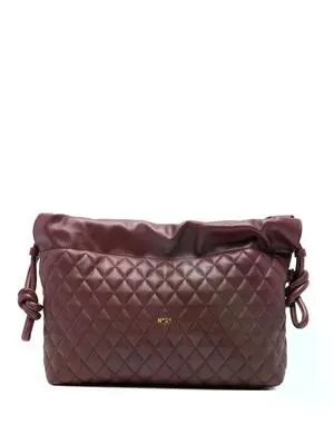 N°21 Eva Quilted Knot Clutch - Red