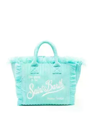 MC2 SAINT BARTH Colette Sponge Fringe-detail Tote Bag - Blue