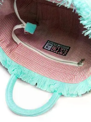 MC2 SAINT BARTH Colette Sponge Fringe-detail Tote Bag - Blue
