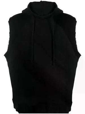 THOM KROM Sleeveless Ribbed-knit Hoodie