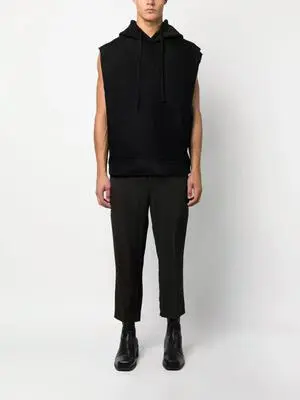 THOM KROM Sleeveless Ribbed-knit Hoodie