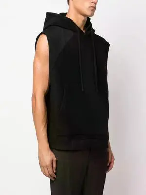 THOM KROM Sleeveless Ribbed-knit Hoodie