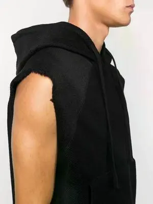 THOM KROM Sleeveless Ribbed-knit Hoodie
