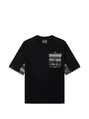 MUSIUM DIV. Patterned Pocket Cotton T-shirt - Black