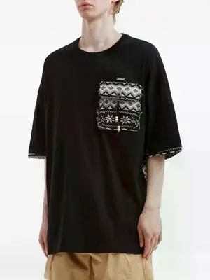 MUSIUM DIV. Patterned Pocket Cotton T-shirt - Black