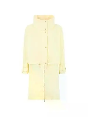 MOORER High-collar Zip-up Coat - Yellow