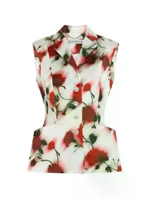 PATRICK MCDOWELL Embellished-buttons Floral Waistcoat - White