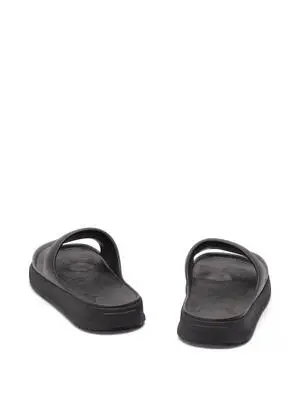 Moncler Altive Embossed Logo Slides - Black