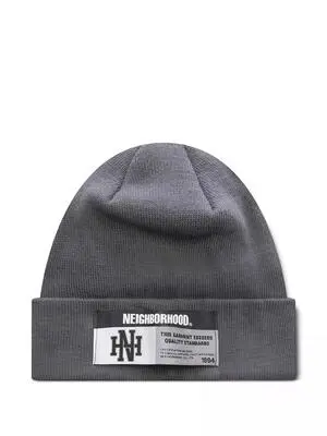 NEIGHBORHOOD Knitted Beanie With Label Detail - Grey