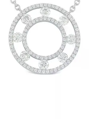 LB EXCLUSIVE 18k White Gold Diamond Embellished Circular Pendant Necklace