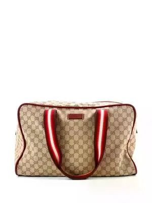Gucci Web Carry On Duffle Bag Gg Canvas Large