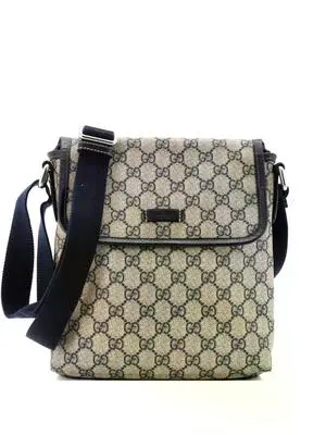 Gucci Flap Messenger Gg Coated Canvas Small Crossbody Bag