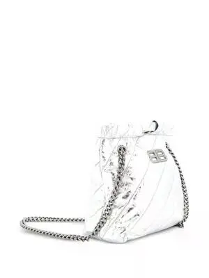 Balenciaga Crush Chain Quilted Crushed Calfskin Small Tote Bag - Silver