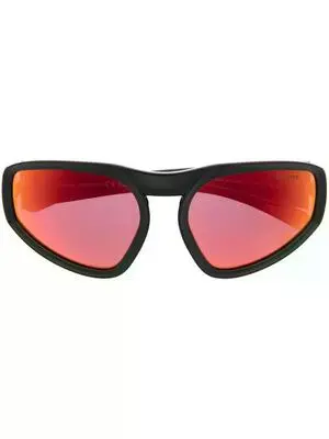 Moncler Pentragra Shield-frame Sunglasses - Black