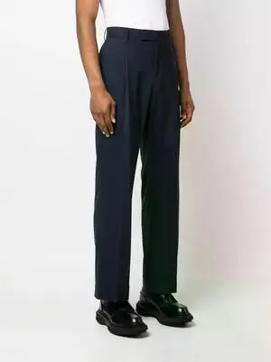 PT TORINO Straight-leg Wool Tailored Trousers - Blue