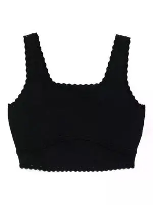 Sandro Cropped Decorative Knit Top - Black