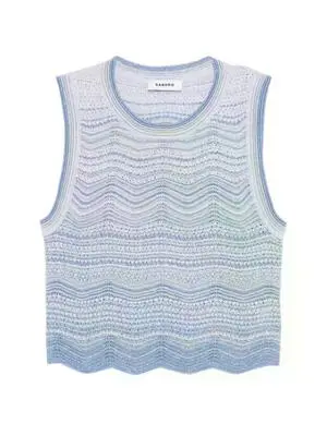 Sandro Ombré Knit Sleeveless Crop Top