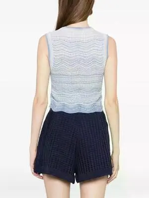 Sandro Ombré Knit Sleeveless Crop Top
