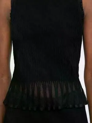 Sandro Ottoman Knit Ruffle Top