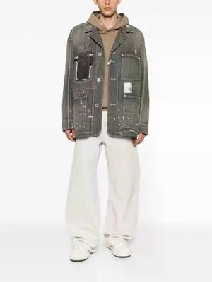 Mihara Yasuhiro Stripe Denim Jacket - Black