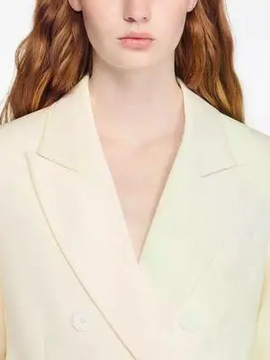 Sandro Double-breasted Fitted Blazer - Neutrals