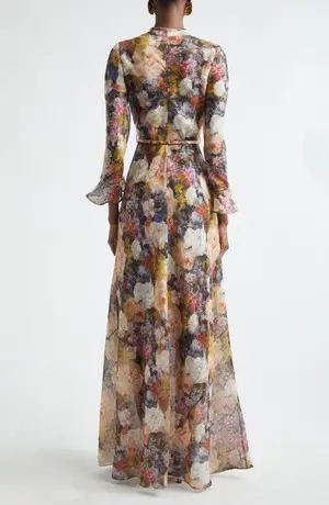 Zimmermann Alchemy Floral Linen & Silk Maxi Dress - Rosette