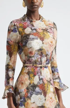 Zimmermann Alchemy Floral Linen & Silk Maxi Dress - Rosette