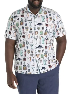 Tommy Bahama Big & Tall Nova Wave Well Stocked Sport Shirt - White