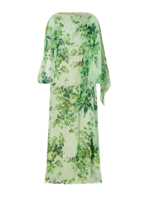 Erdem Floral-print Crêpon Gown - Green