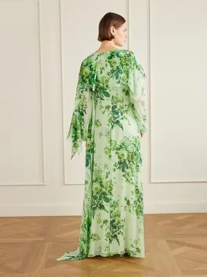 Erdem Floral-print Crêpon Gown