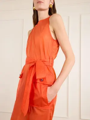 Saint Laurent Buttoned Front Midi Dress - Orange