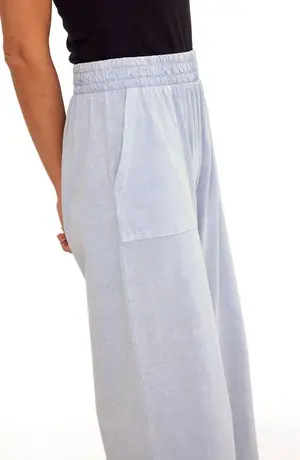 THREADS 4 THOUGHT Alva Mineral Wash Pull-on Wide Leg Capri Pants - High Tide