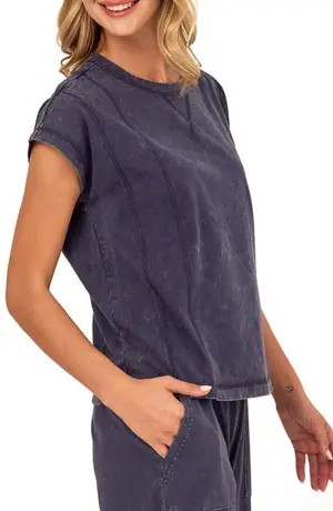 THREADS 4 THOUGHT Laurie Mineral Wash Seamed T-shirt - Stargazer